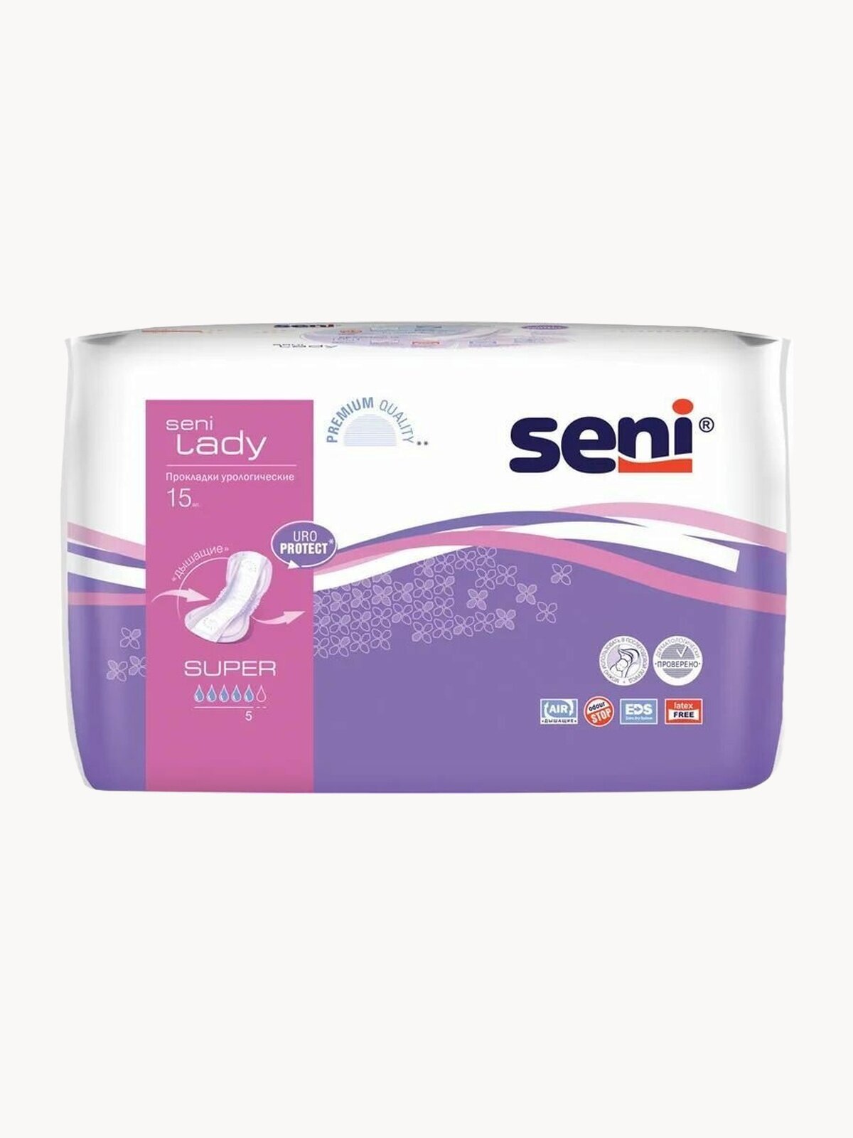 Урологические прокладки для женщин SENI LADY SUPER, 15 шт. (5 капель)