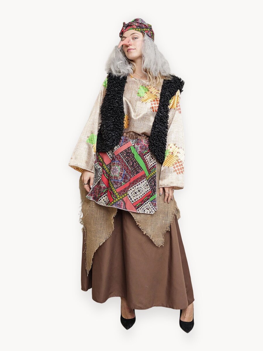 Карнавальный костюм "Бабуся Ягуся" взрослый женский праздничный