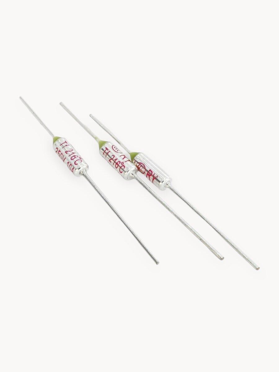 Термопредохранитель 216 градусов 10A 250V металлический, комплект - 2 штуки