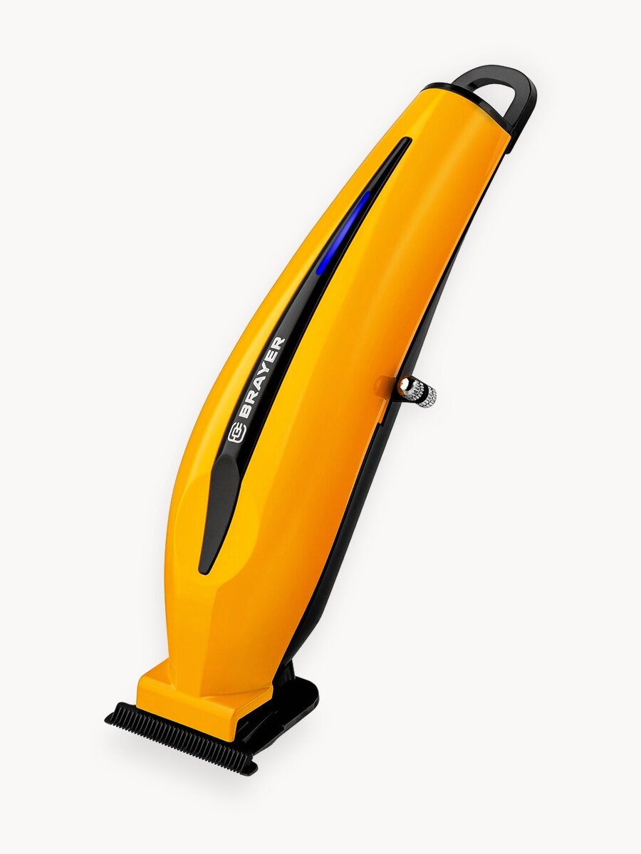 Триммер, машинка для стрижки волос, бороды BRAYER BR3405, 5Вт, 4 насадки (1, 1,5, 2, 3мм), желтый/черный