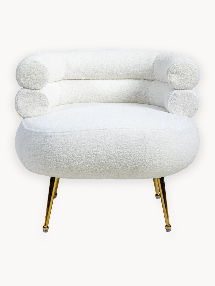 Кресло White, Дизайнерское, Современное, Белое, Обивка из текстиля