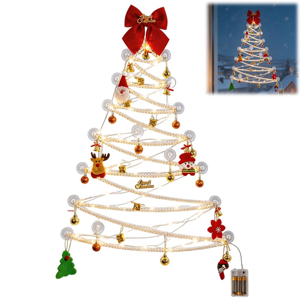 Рождественское украшение гостиной стеклянными гирляндами