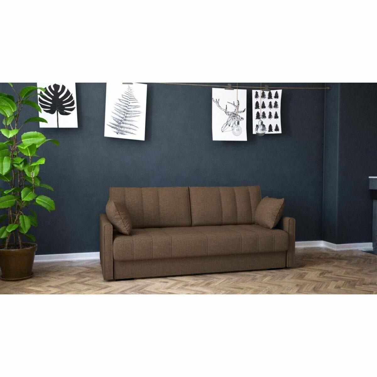 Диван прямой Римини коричневый
