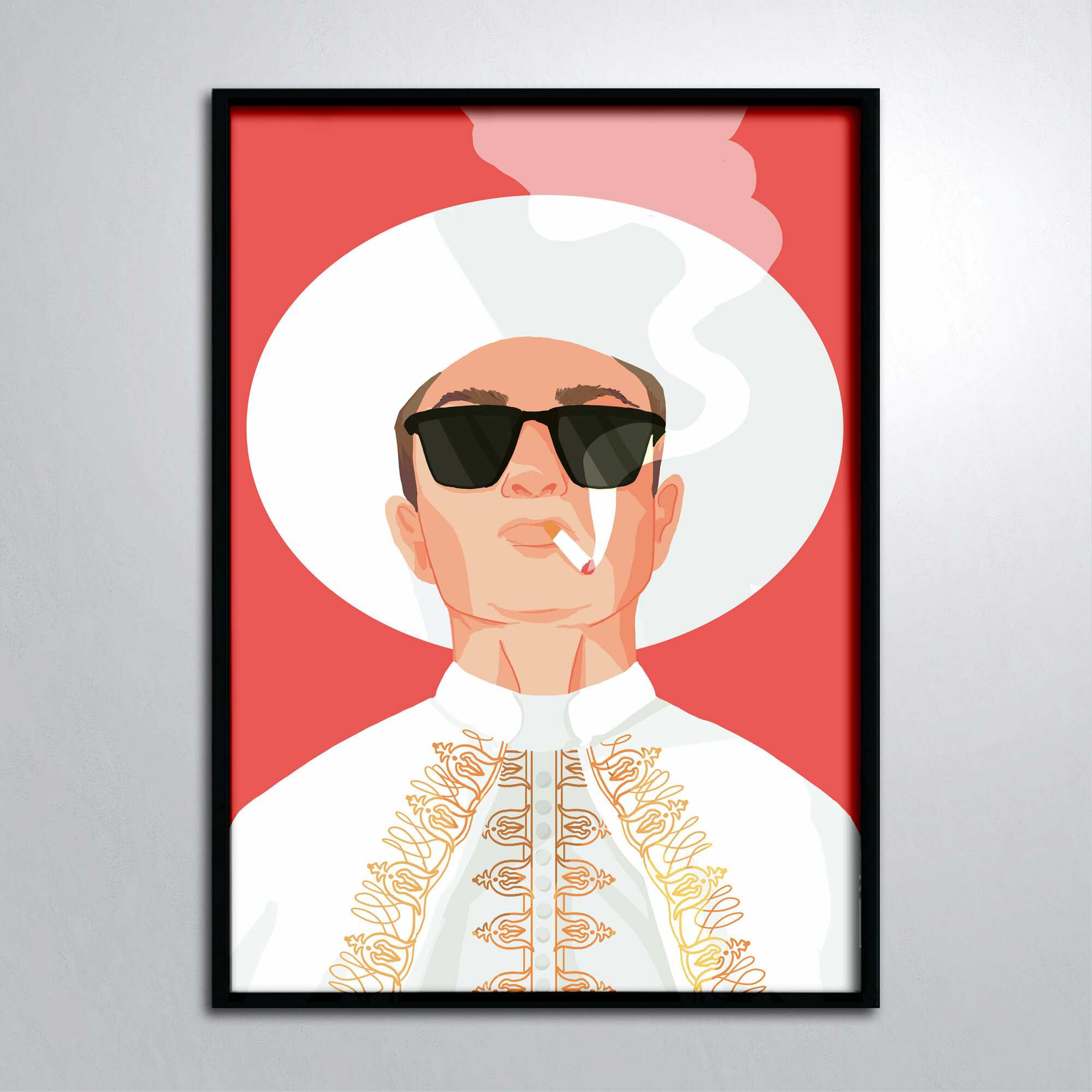 Постер в раме/Молодой Папа Паоло Соррентино Арт Очки The Young Pope