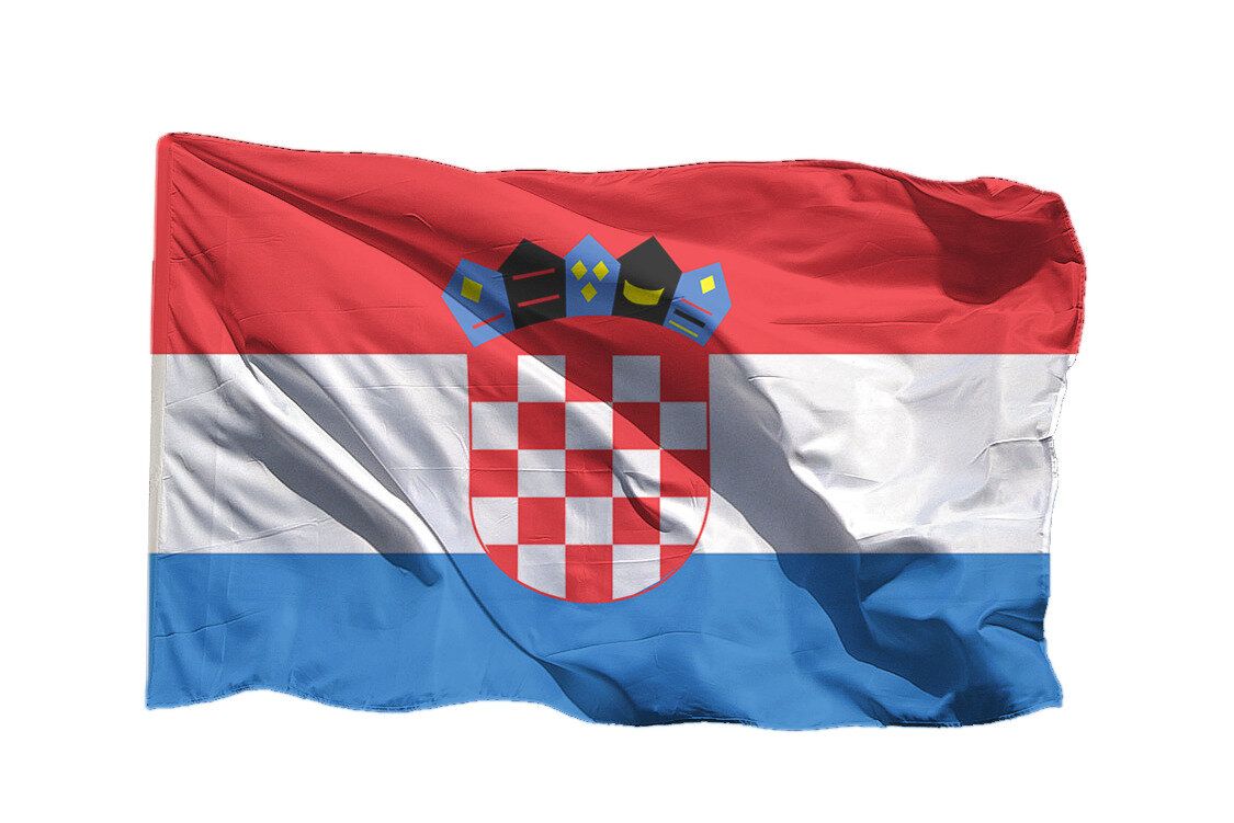 Флаг Хорватии на сетке, 90х135 см - для улицы, для флагштока
