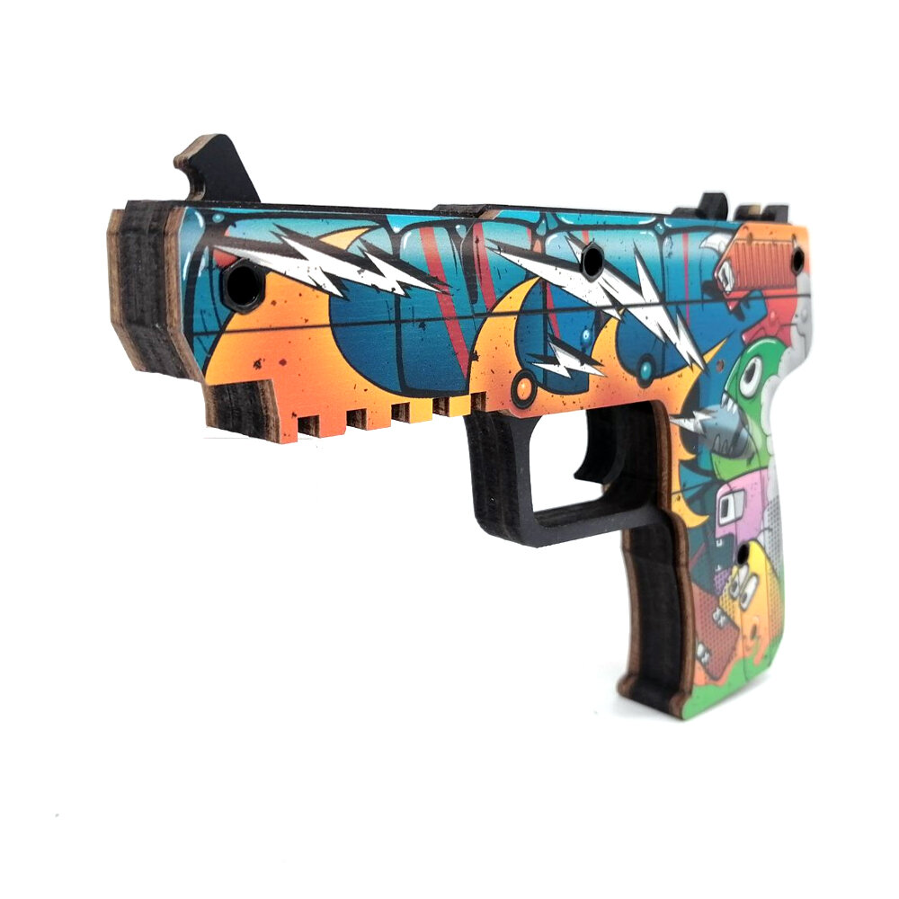 Деревянный пистолет Файв Севен Разъяренная толпа (резинкострел) Mod.2 EcoToys