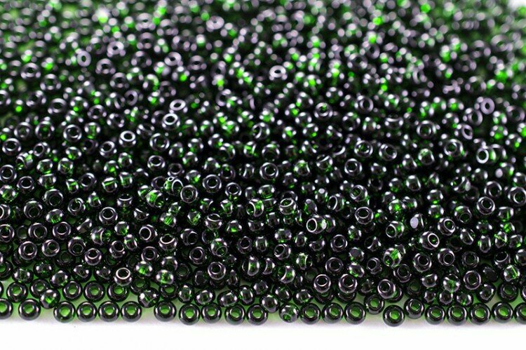 Бисер чешский PRECIOSA Граненый Шарлотта 11/0 50150 зеленый прозрачный, 10 грамм