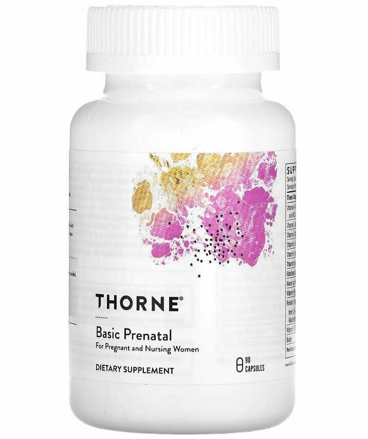 Thorne, Basic Prenatal, 90 капсул / пренатальные витамины