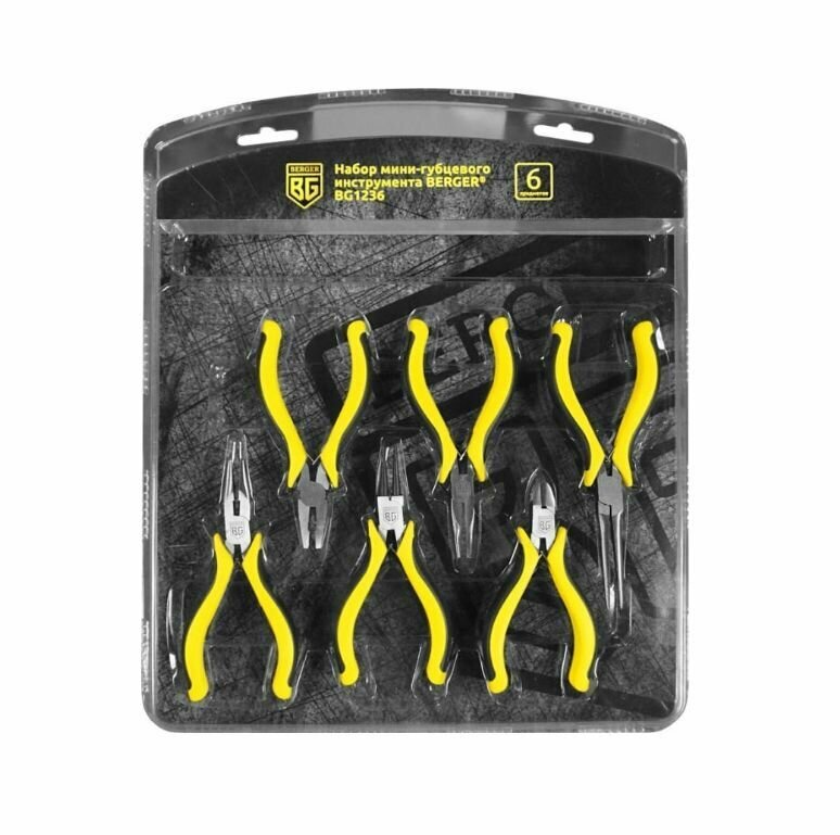 Набор мини-губцевого инструмента BERGER BG1236 6 предметов