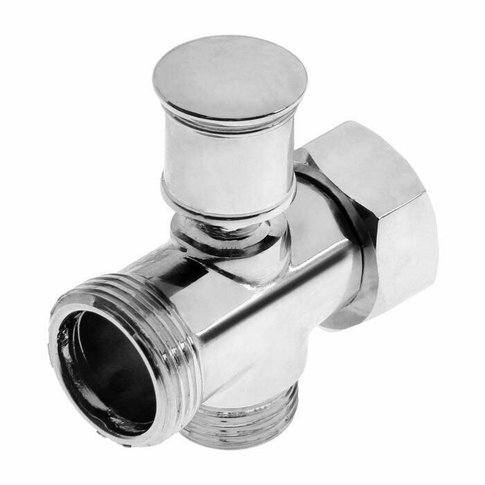 Дивертор для смесителя ZEIN Z746, корпус цинк, переключатель латунь, пружинный, цвет хром