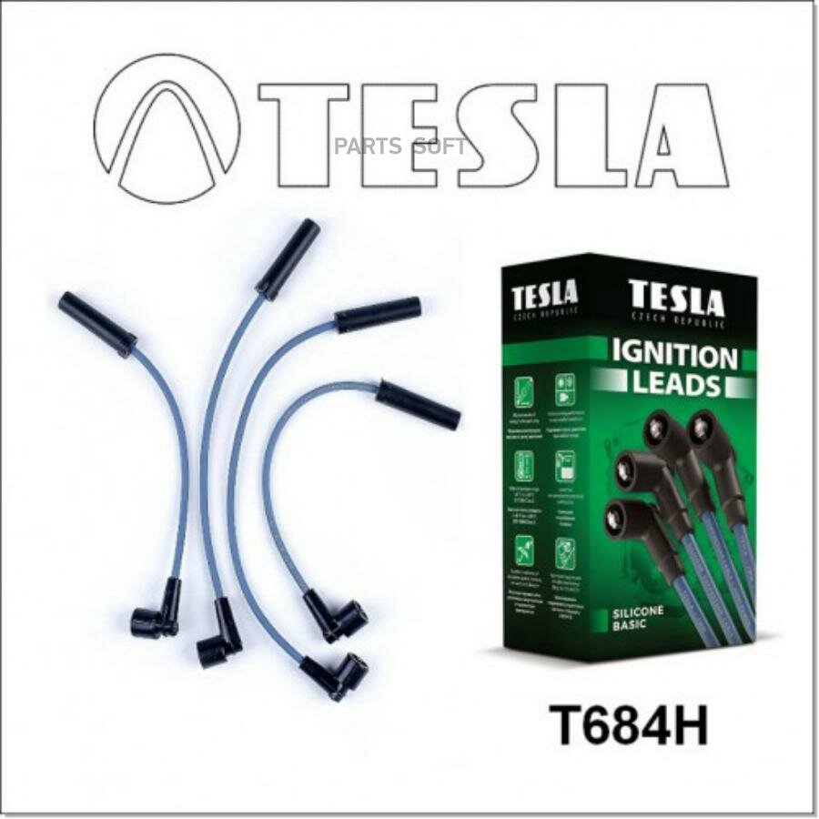 TESLA T684H Провода высоковольтные TESLA ВАЗ 2108-2110, 1118, 2170, 2190 8V Hypalon