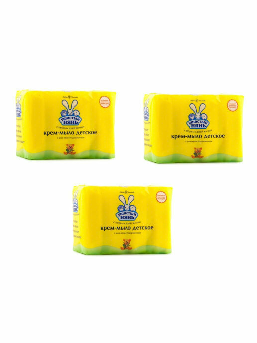 Ушастый Нянь крем-мыло с алоэ 4*100г/уп, 3 уп