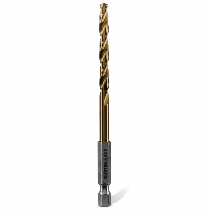 Сверло по металлу Runtec HSS-TiN 5 x 106мм HEX 1/4" RT-DS5