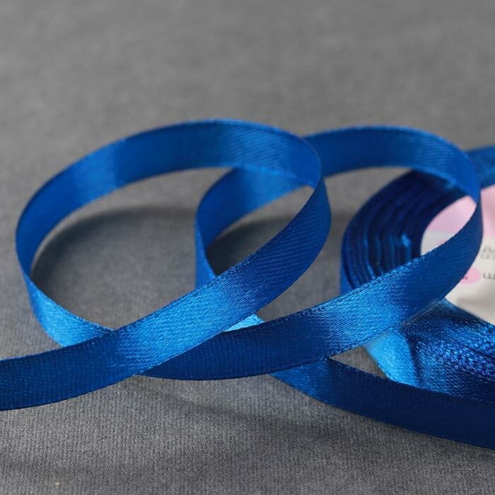 Лента атласная, 10 мм x 23 1 м, цвет синий 40