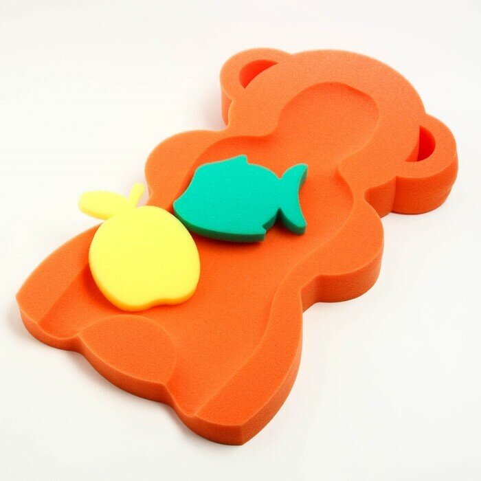 Подкладка - матрасик из поролона, для купания макси Мишка , цвет желтый