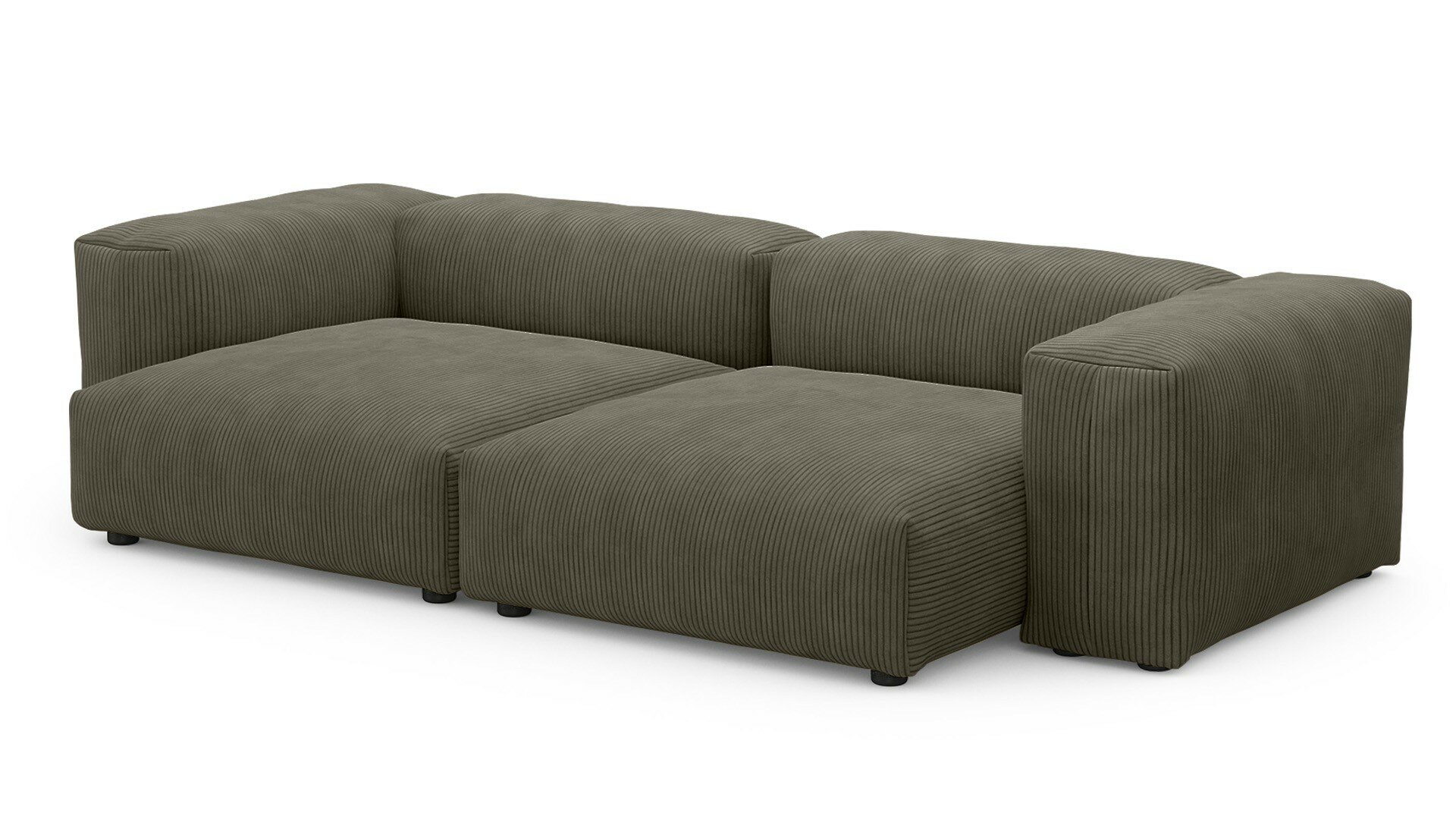 Диван Фиджи двухсекционный (большой и глубокий) Cilium Brown NOW 273x137x62 см, коричневый Вельвет, нераскладной Фиеста