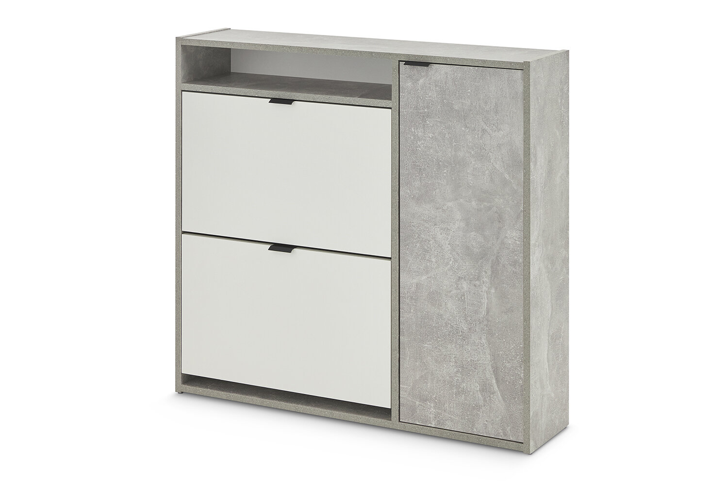 Обувница Шеффилд-2, 92,4х88,2х22,6, цвет бетон, белый гладкий