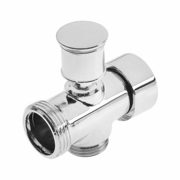 Дивертор для смесителя ZEIN Z745, корпус цинк, с круглой гайкой, переключатель лаутнь, цвет хром