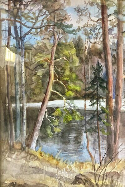 ART-Salon at Oktyabrskaya картина "Март" 46х34 см, бумага/акварель, ручная работа;