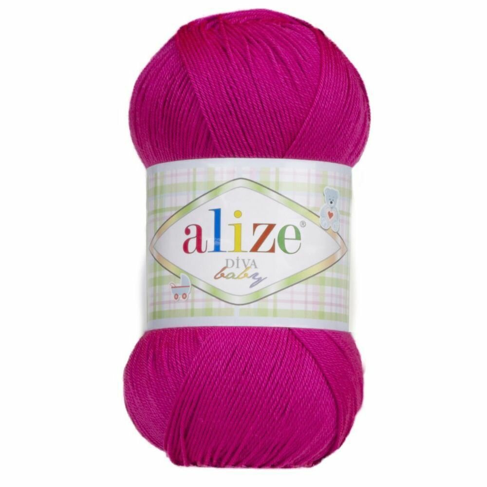 Пряжа DIVA BABY (Alize), яр. мальва - 171, 100% микрофибра акрил, 1 моток, 100 г, 350 м.