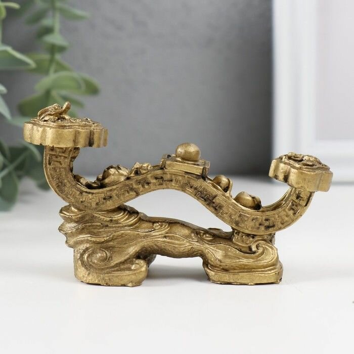 Нэцке КНР "Жезл Жуи", полистоун, под бронзу, 10х3,4х5,2 см