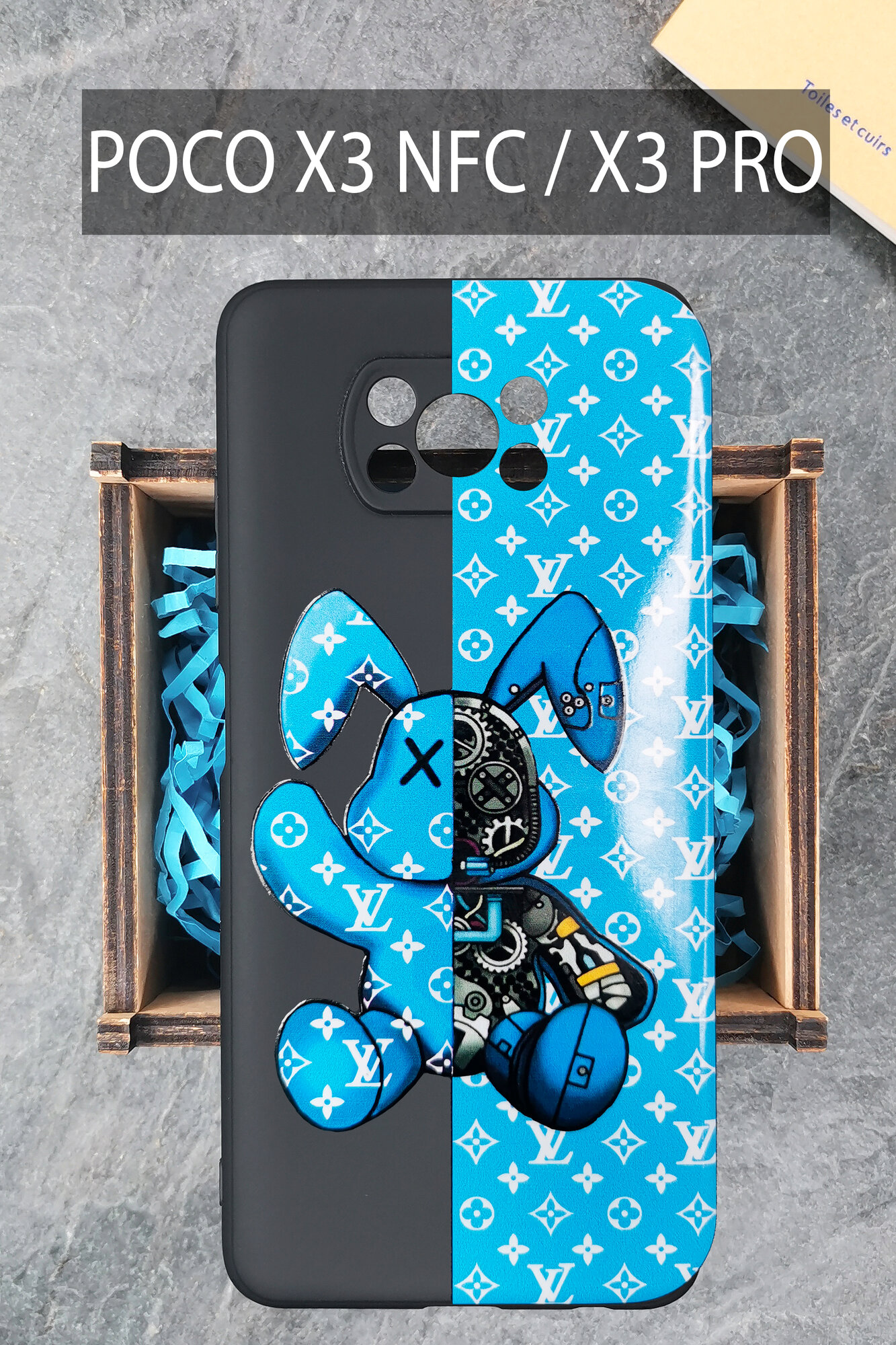 Силиконовый чехол на Poco X3 NFC / Poco X3 Pro с принтом Голубой заяц Поко Х3 / Поко Х3 Про