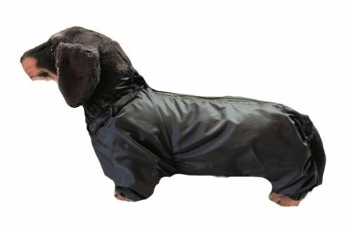Комбинезон для таксы карликовой суки, модель Амфибия, длина спины 45 см, цвет чёрный