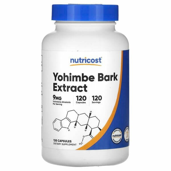Экстракт коры йохимбе Nutricost, без глютена, 9мг, 120капсул
