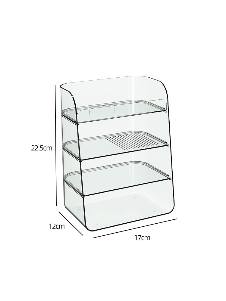 Коробка для хранения косметики и духов, многослойная, пластик, прозрачная