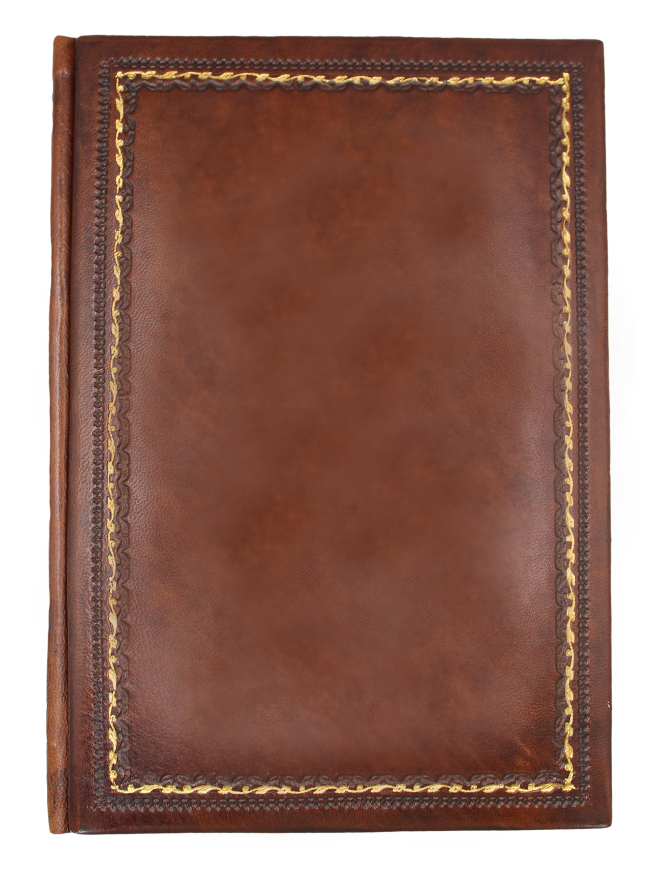 Ежедневник из натуральной кожи "Греческий с золотом" 15х22. Съёмная обложка. Коричневый.