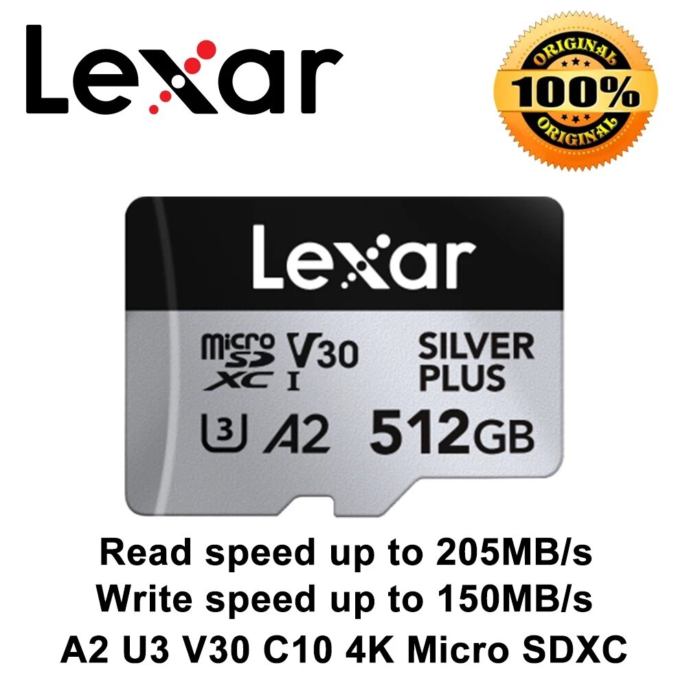Lexar Silver Plus 512GB microSDXC UHS-II A2 V30