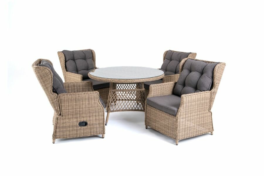 Обеденная группа из искусственного ротанга 4sis Лацио Соломенный