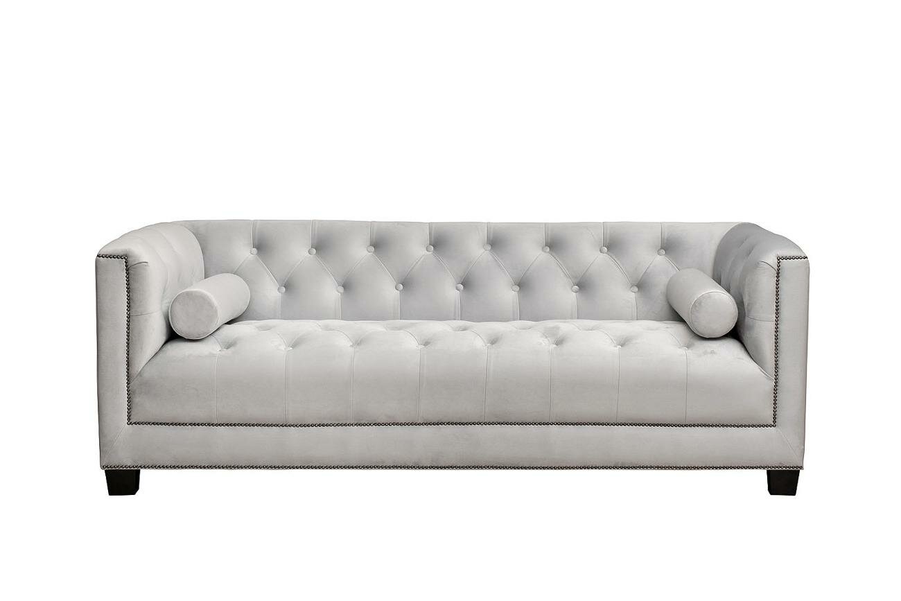 Мебель Garda Decor Диван Sanremo трехмест. велюр св. серый Colt030 201*86*74см арт. SANREMO-2K-Colt030