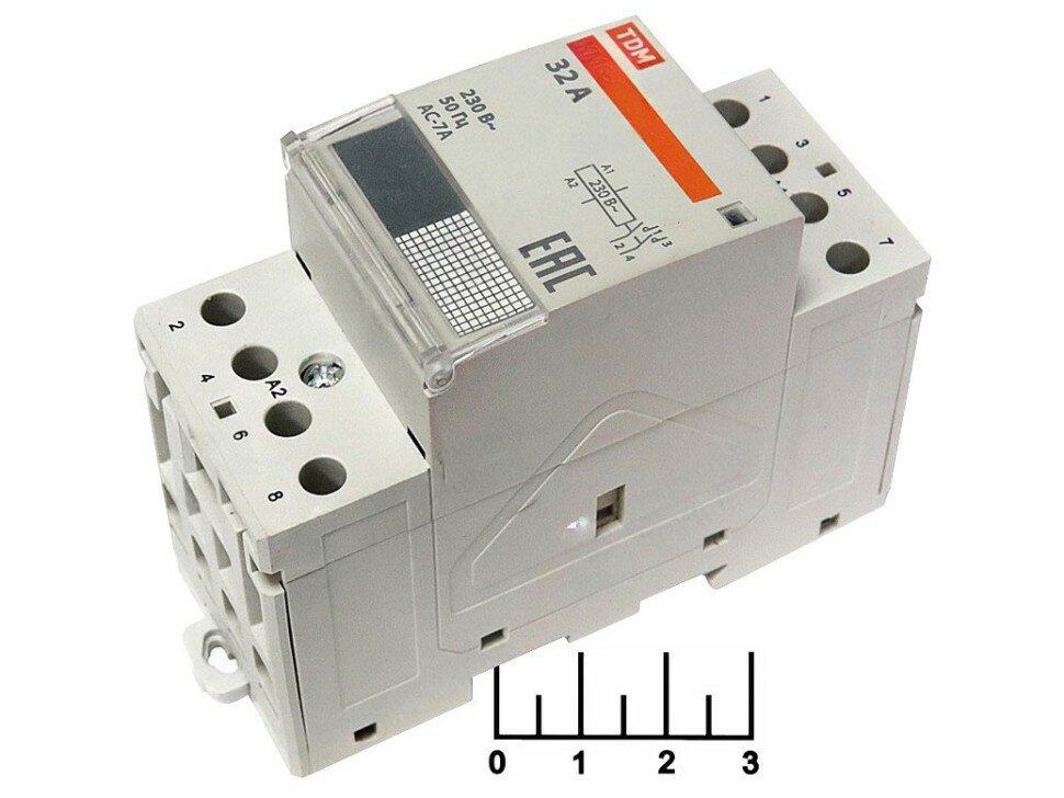 Контактор модульный 220V 32A КМ63/2 NO+NC TDM SQ0213-0008