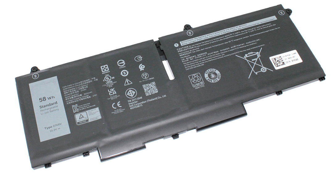 Аккумулятор для Dell (07KRV) Latitude 5430, 5530, 7430, 5330, 7330, 7530, 58Wh, 3625mAh, 15.2V