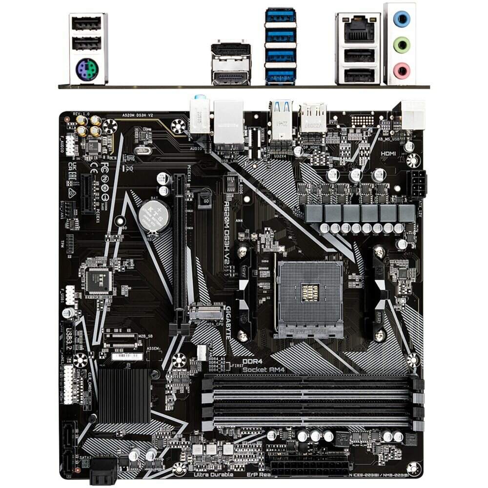 Материнская плата Gigabyte A520M DS3H V2, Socket AM4, AMD A520