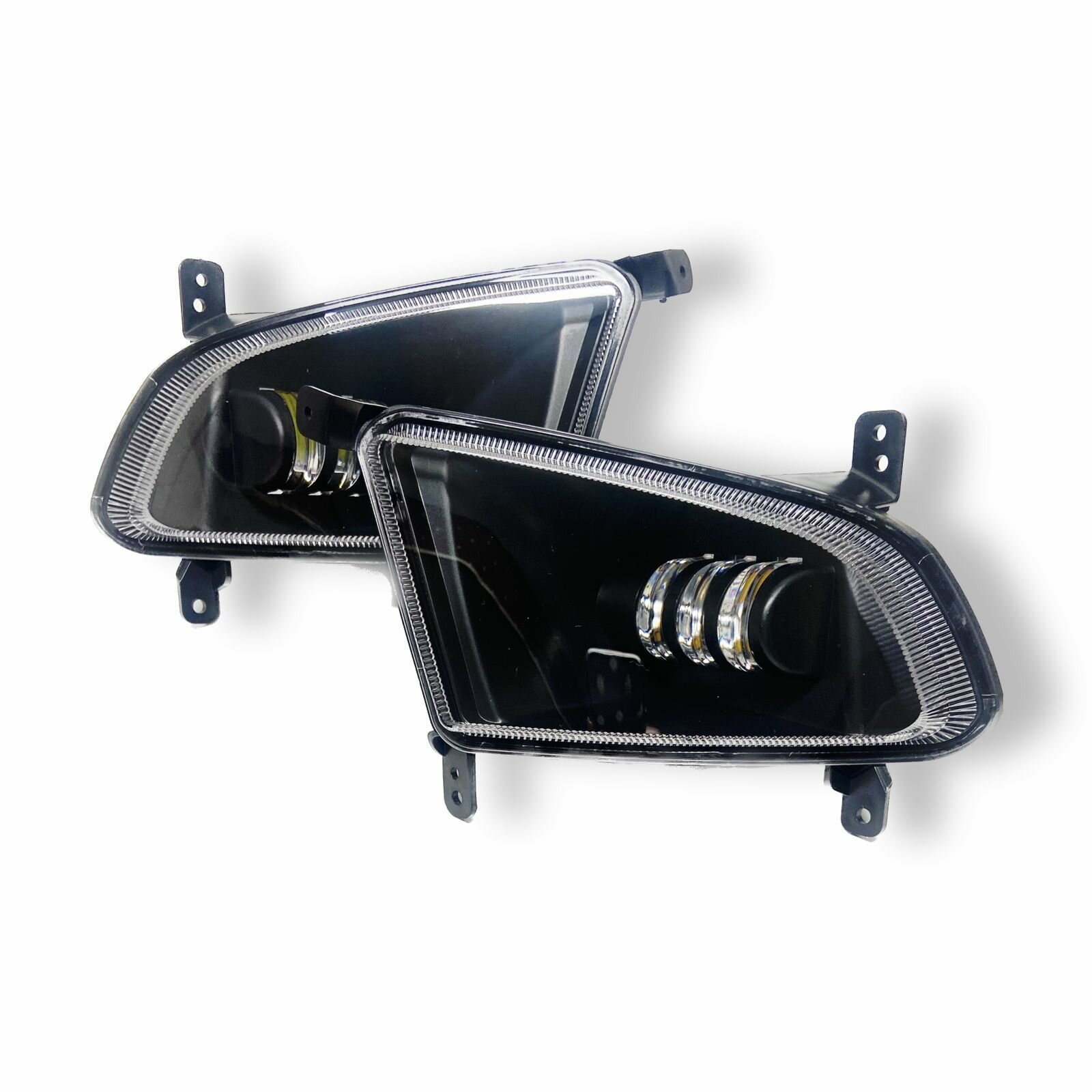 Противотуманные фары ПТФ светодиодные 3 линзы 30W для Лада Приора 2, комплект 2 шт.