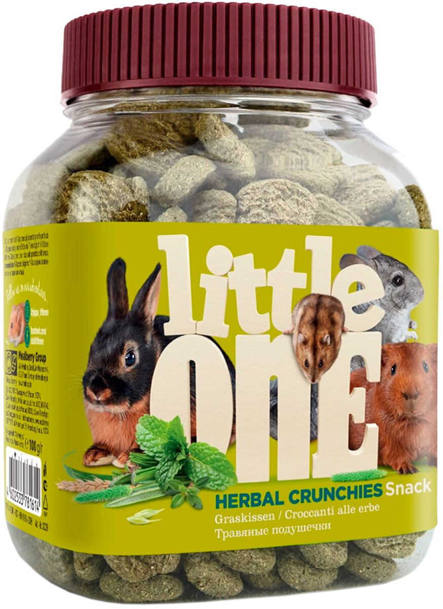 Лакомство Little One Snack Herbal Crunchies для грызунов Травяные подушечки, 90 г