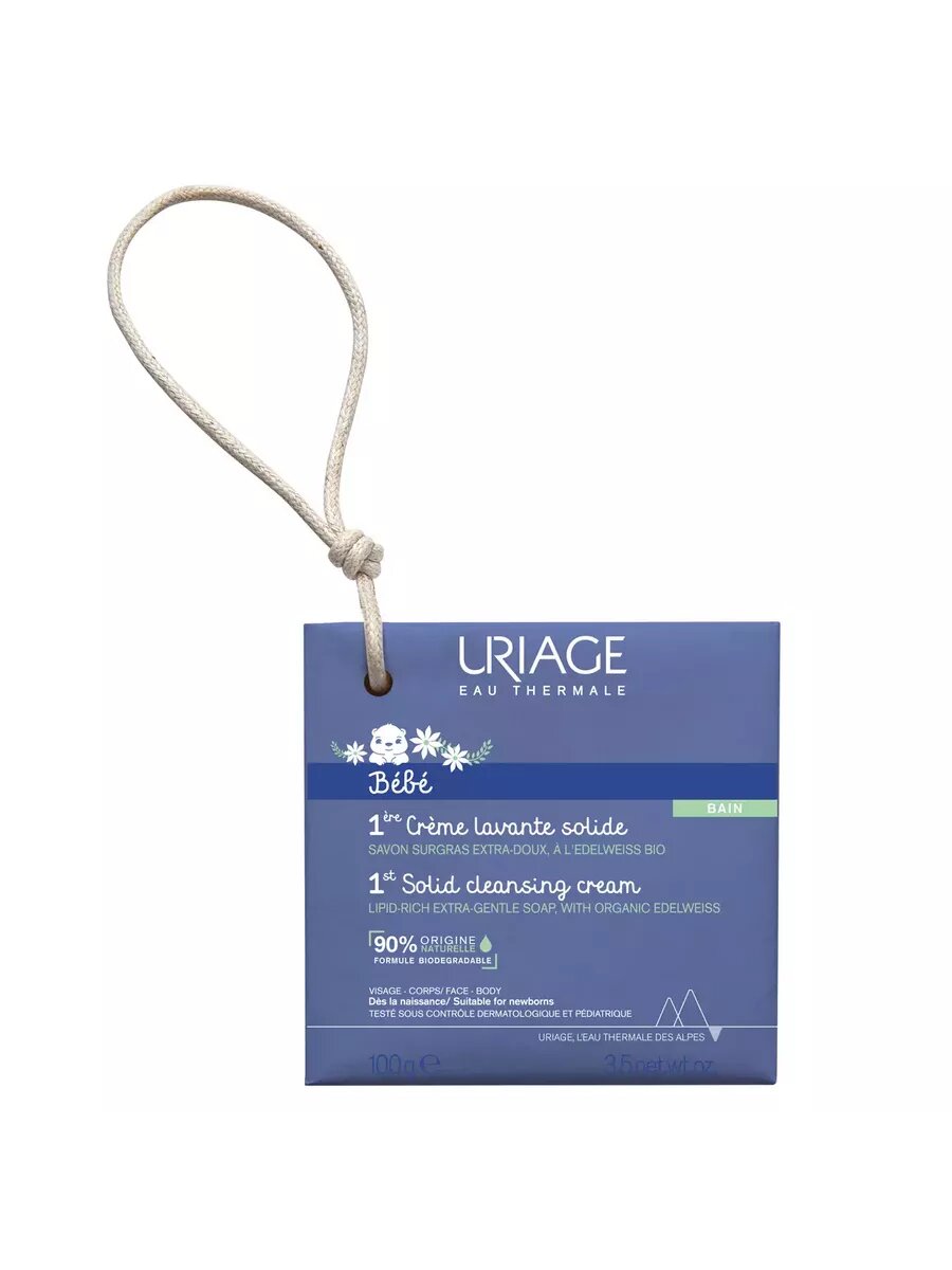 Крем-мыло Uriage, для чувствительной кожи, детское, увлажняющее, 100 гр