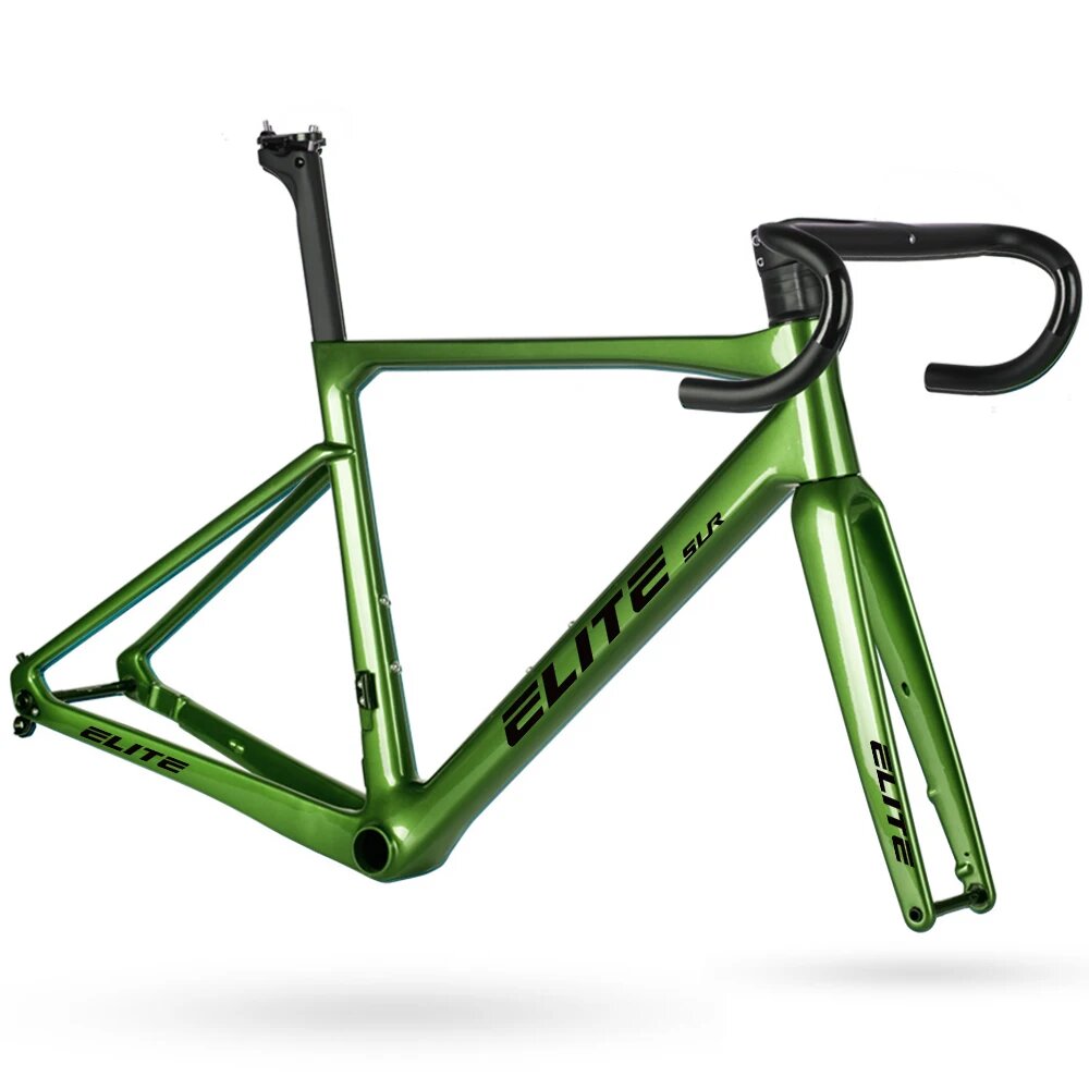 Рама для шоссейного велосипеда ELITE SLR из углеродного волокна, 54 см, Зеленый