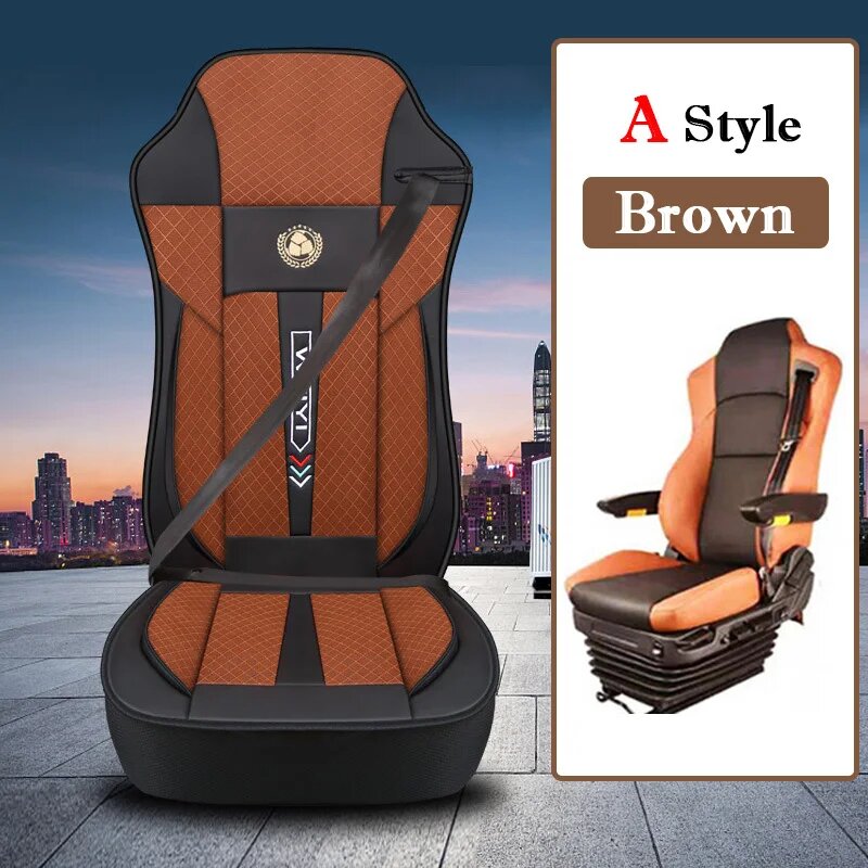 Грузовик Грузовой автобус Большой автомобильный чехол на сиденье для SCANIA Dongfeng IVECO ISUZU Volvo Benz MAN Renault DAF Hino TATRA Peterbilt Style A For Brown