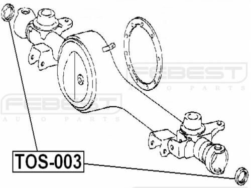Сальник передней полуоси Febest TOS003