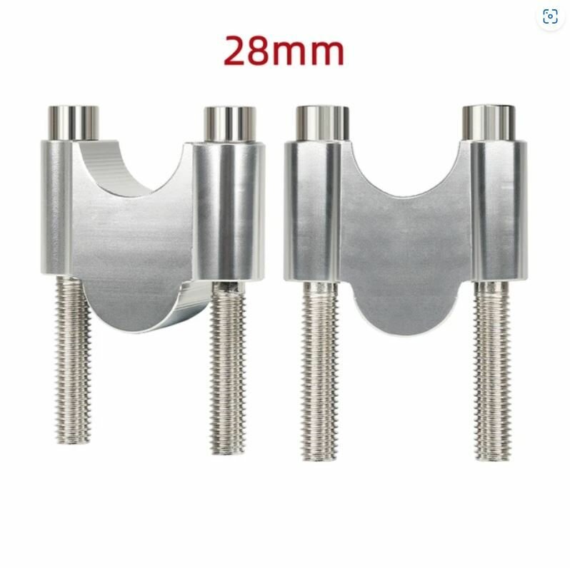 Проставки (крепления выносы) руля BSD UP30 для руля мотоцикла, 28 мм, серебро