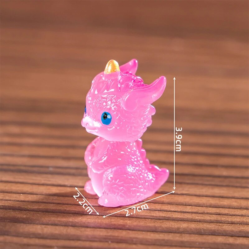 Миниатюрная светящаяся фигурка дракона Velishy Розовый, Rose red