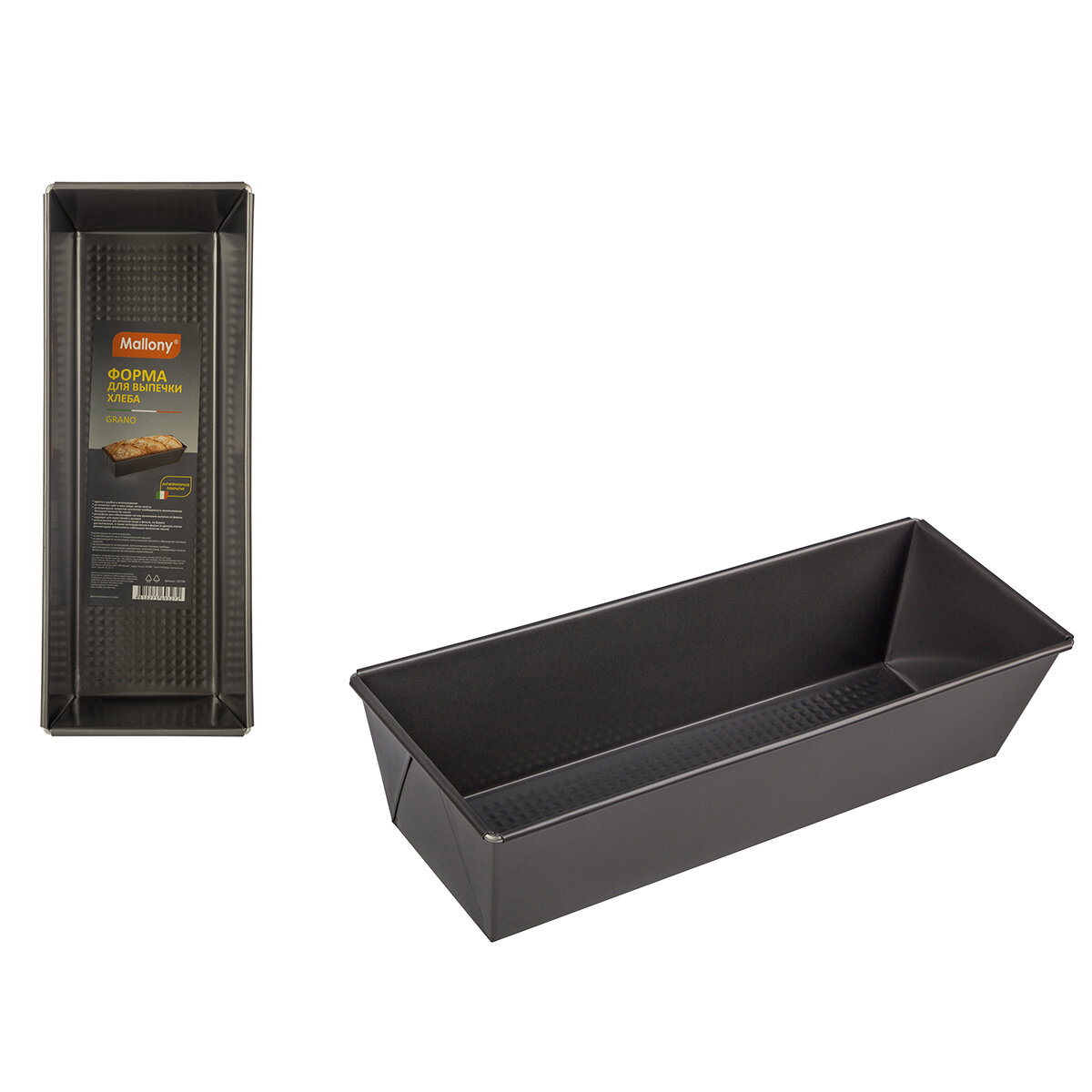 Форма для выпечки Mallony Grano, с антипригарным покрытием, 30,5 x 11,5 x 7,5 см