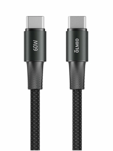 Кабель Olmio Master Type-C - Type-C 60W 1.2м Черный