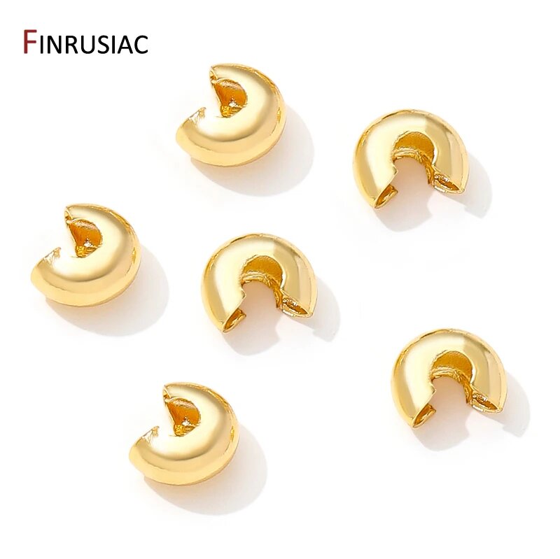 Закладка для бисера FINRUSIAC, 14K Gold Plated, 5 мм, 100 шт