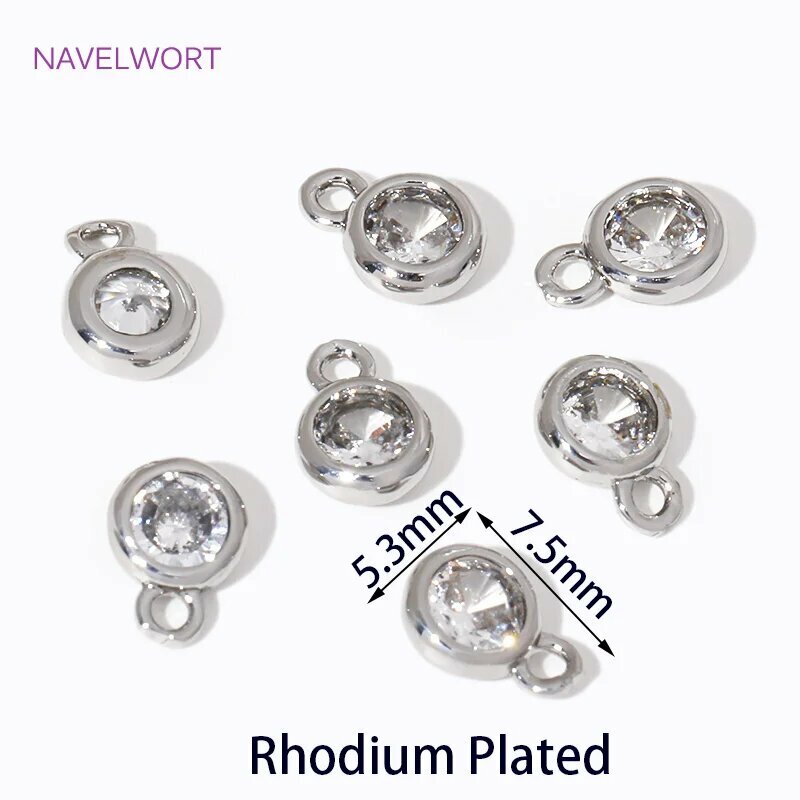 Подвески циркониевые Rhodium Plated, 5 шт