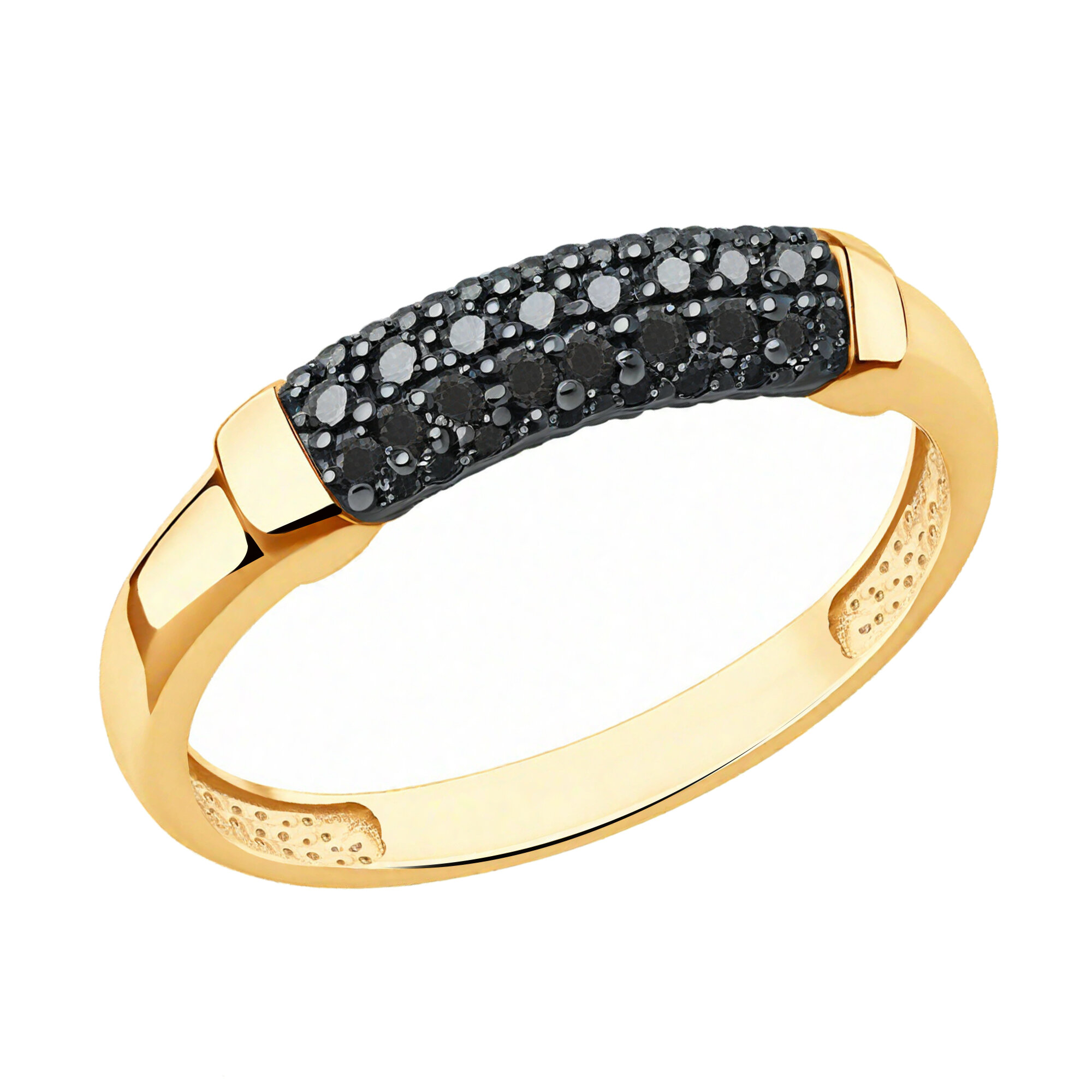 Кольцо дорожка, красное золото, 585 проба, фианит