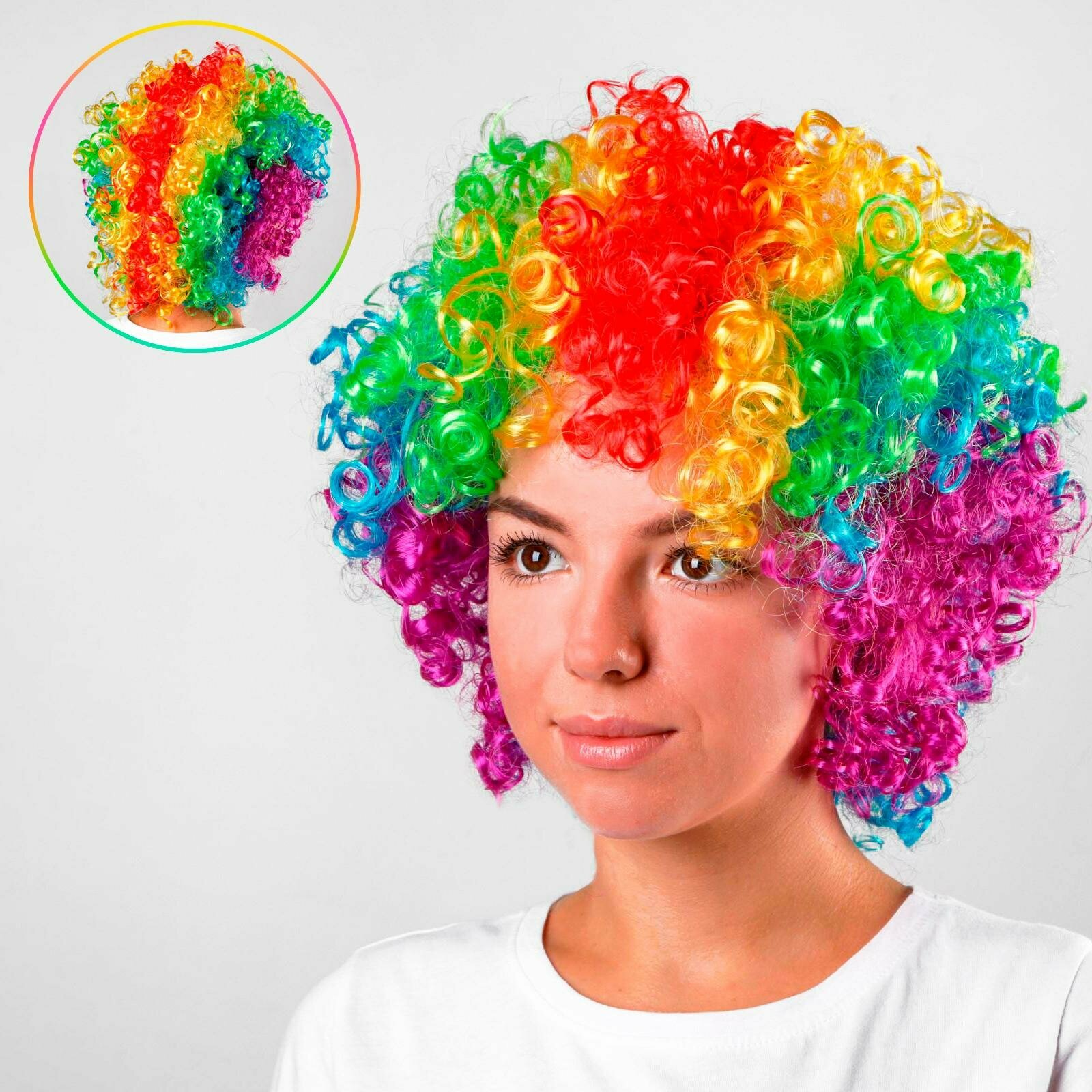Карнавальный парик Страна Карнавалия "Объём", цветные кудри, 120 г